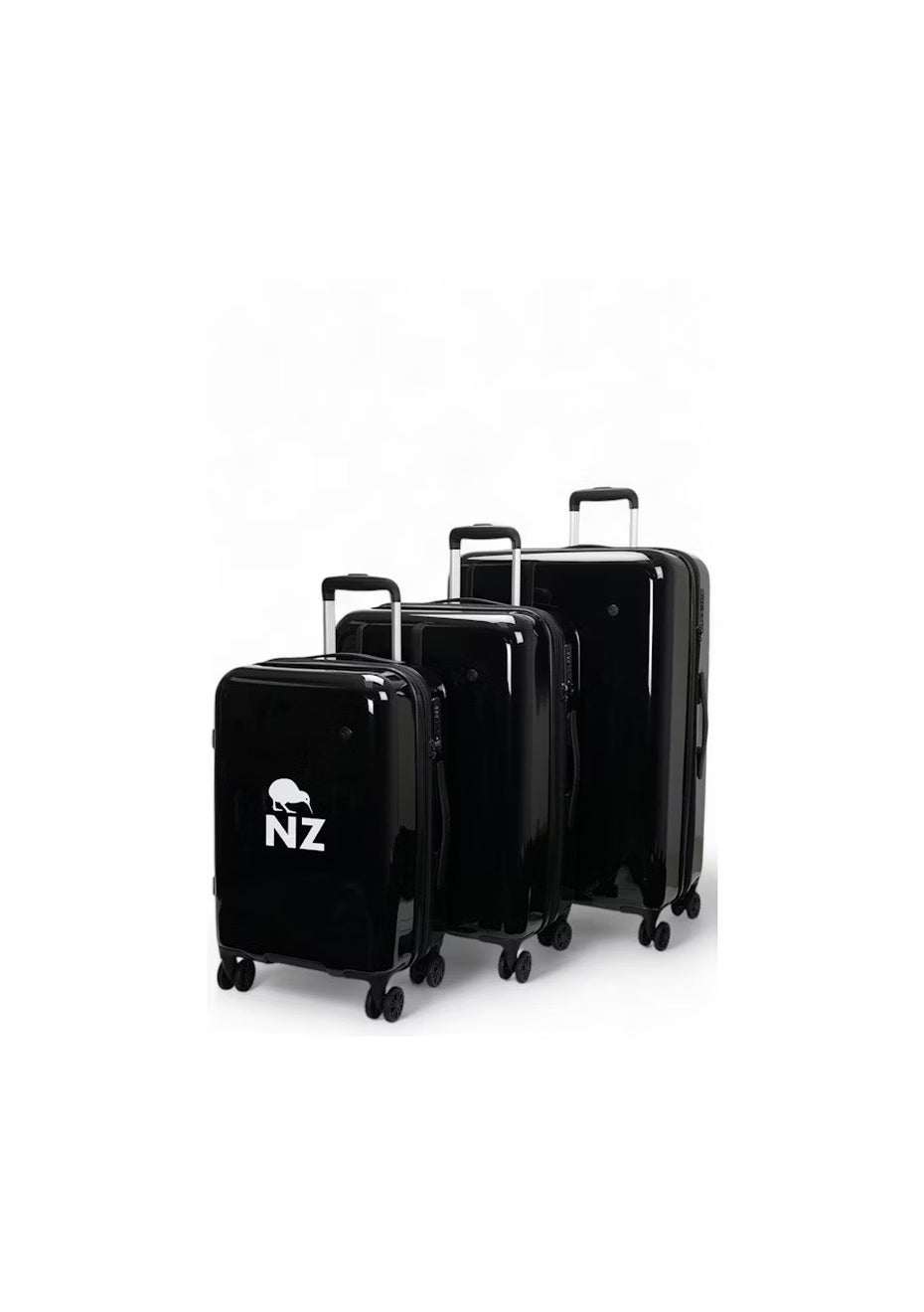 Caselite - Hardside Luggage Set 56cm, 67cm & 77cm - Black Nz Kiwi - Onceit
