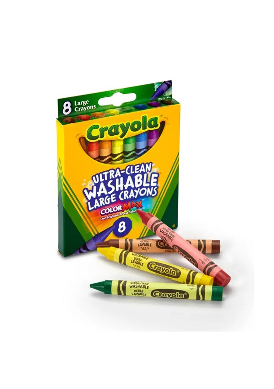 Crayola Ultra-Clean Washable Large Crayons 8Pk - Onceit