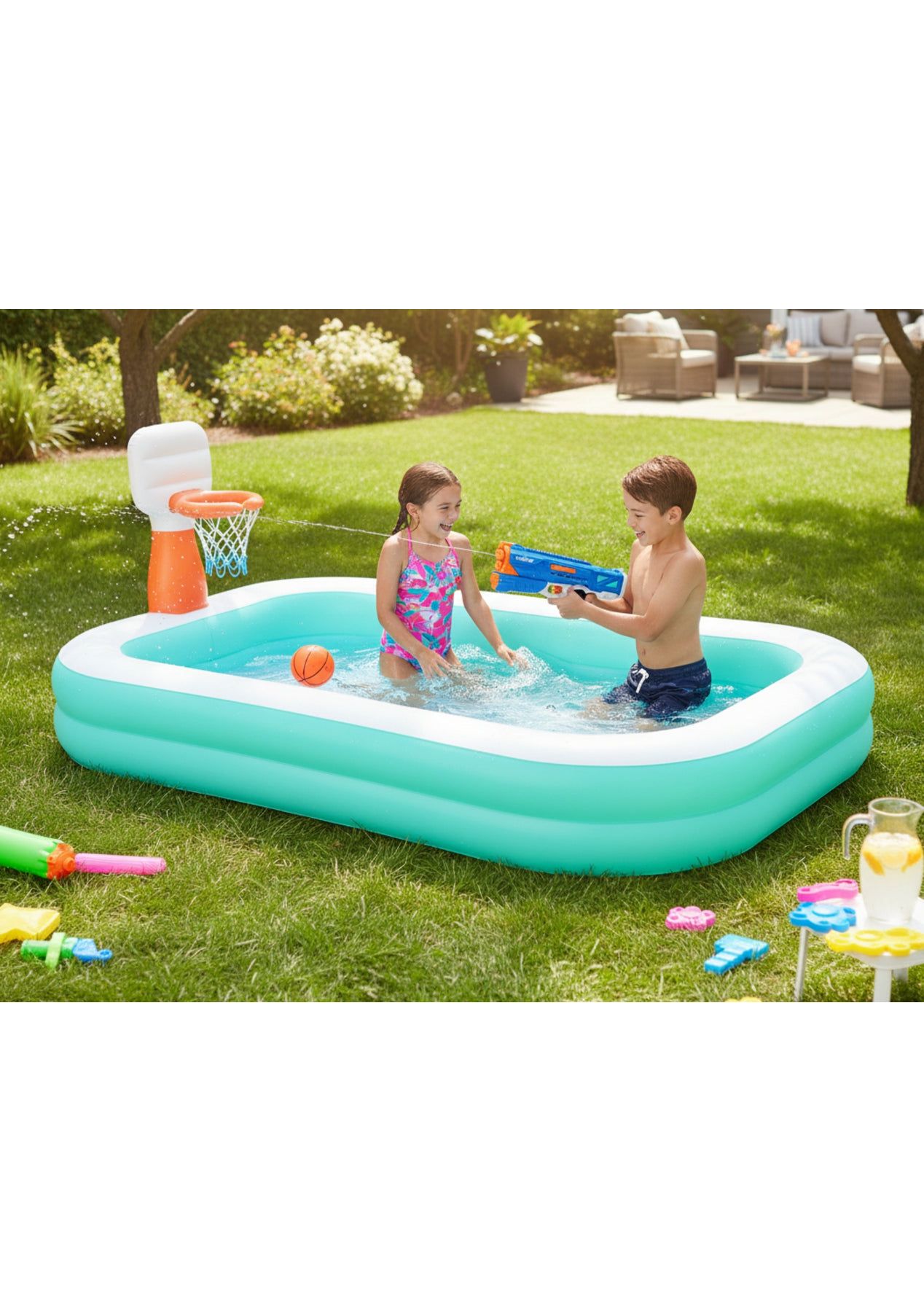 Bestway Dunk n' Splash Family Pool 54445 + ZURU X-Shot Water Fast-Fill ...