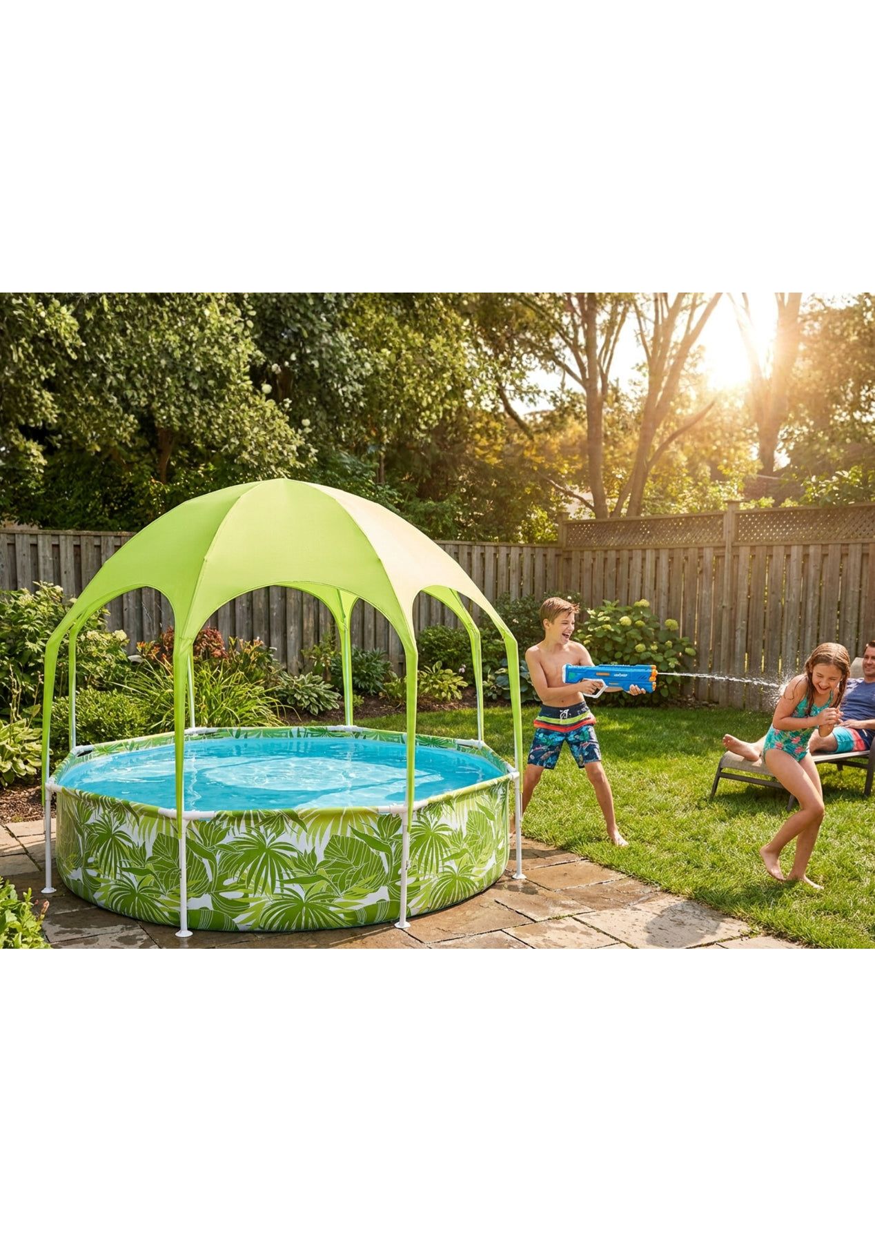 Bestway Splash-in-Shade Play Pool + ZURU X-Shot Water Fast-Fill Medium ...