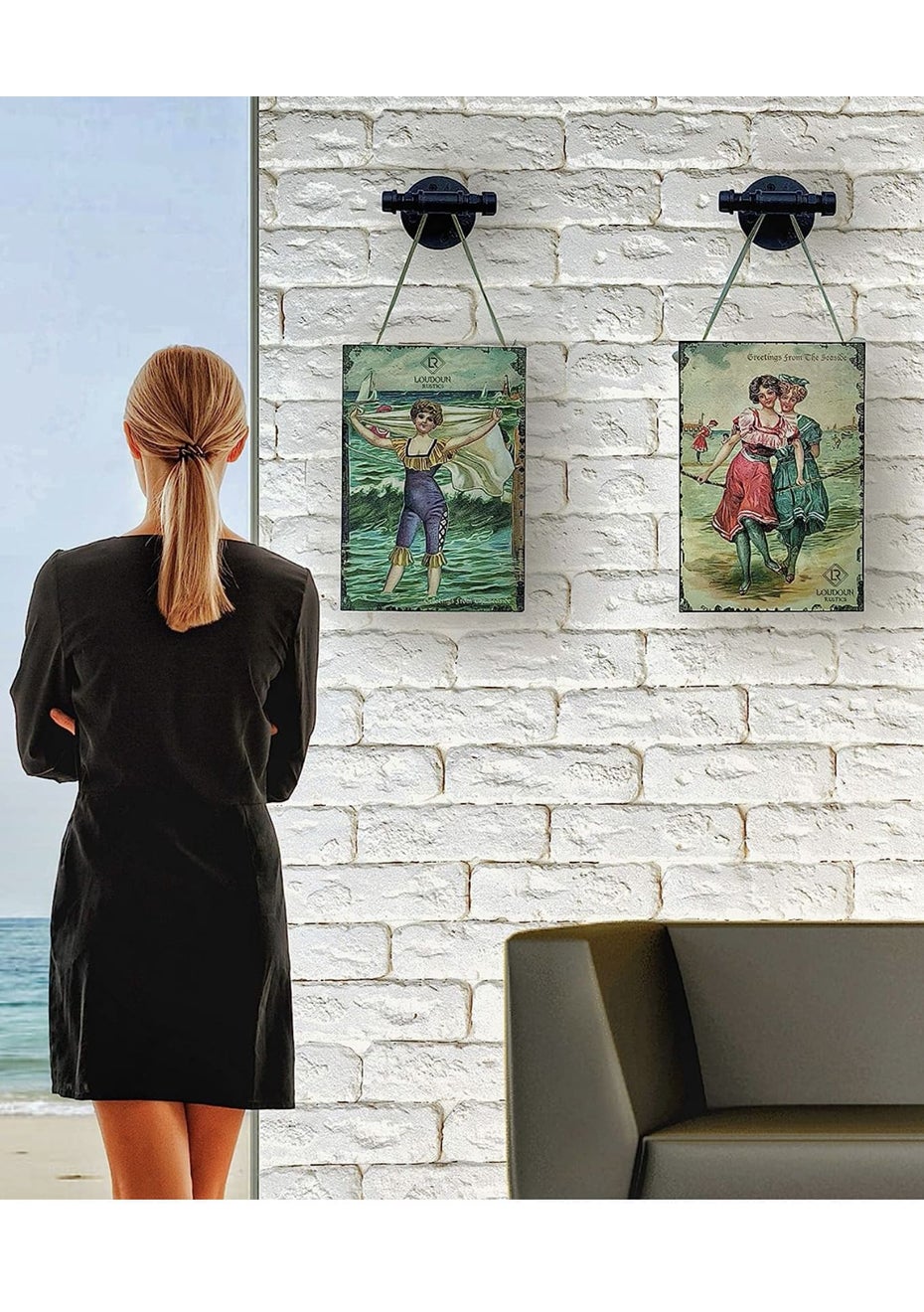 2 Pcs Industrial Pipe T Type Coat Hook - Onceit