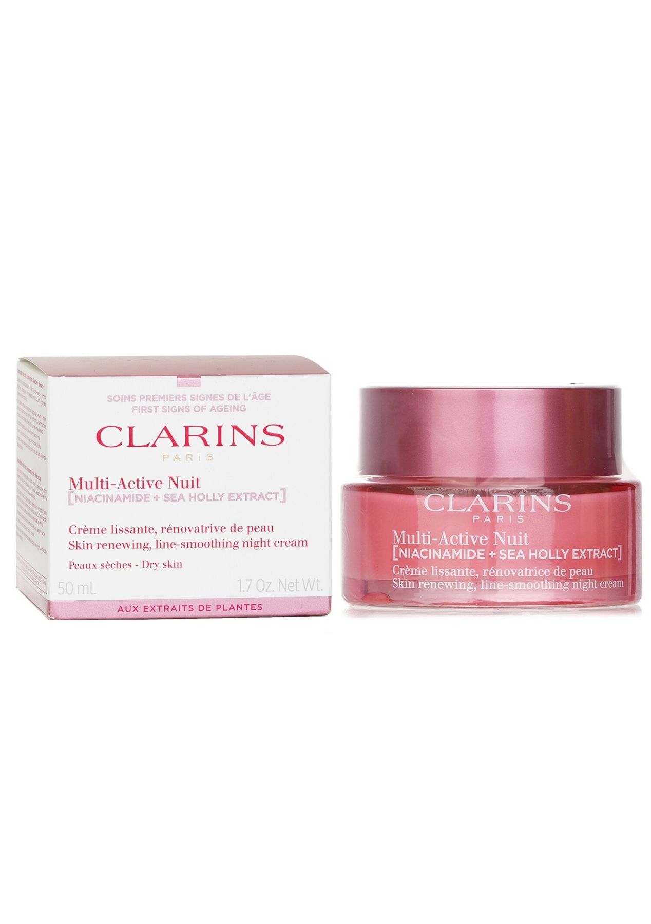 Clarins Multi-Active Nuit (Niacinamide + Sea Holly Extract) Skin Renewing Line-Smoothing Night ...