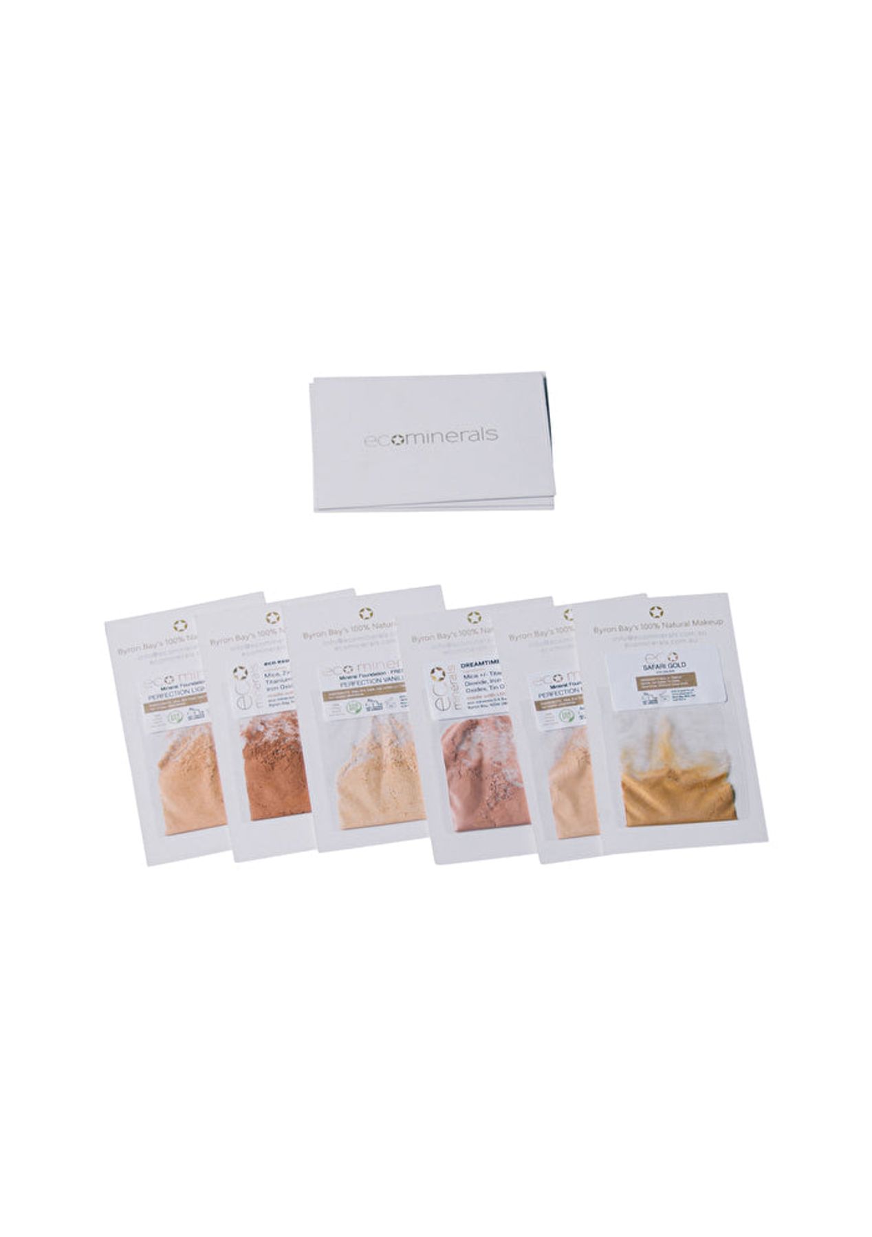 Eco Minerals Mineral Makeup Sample Set Fresh Dewy Finish Light Fair ...