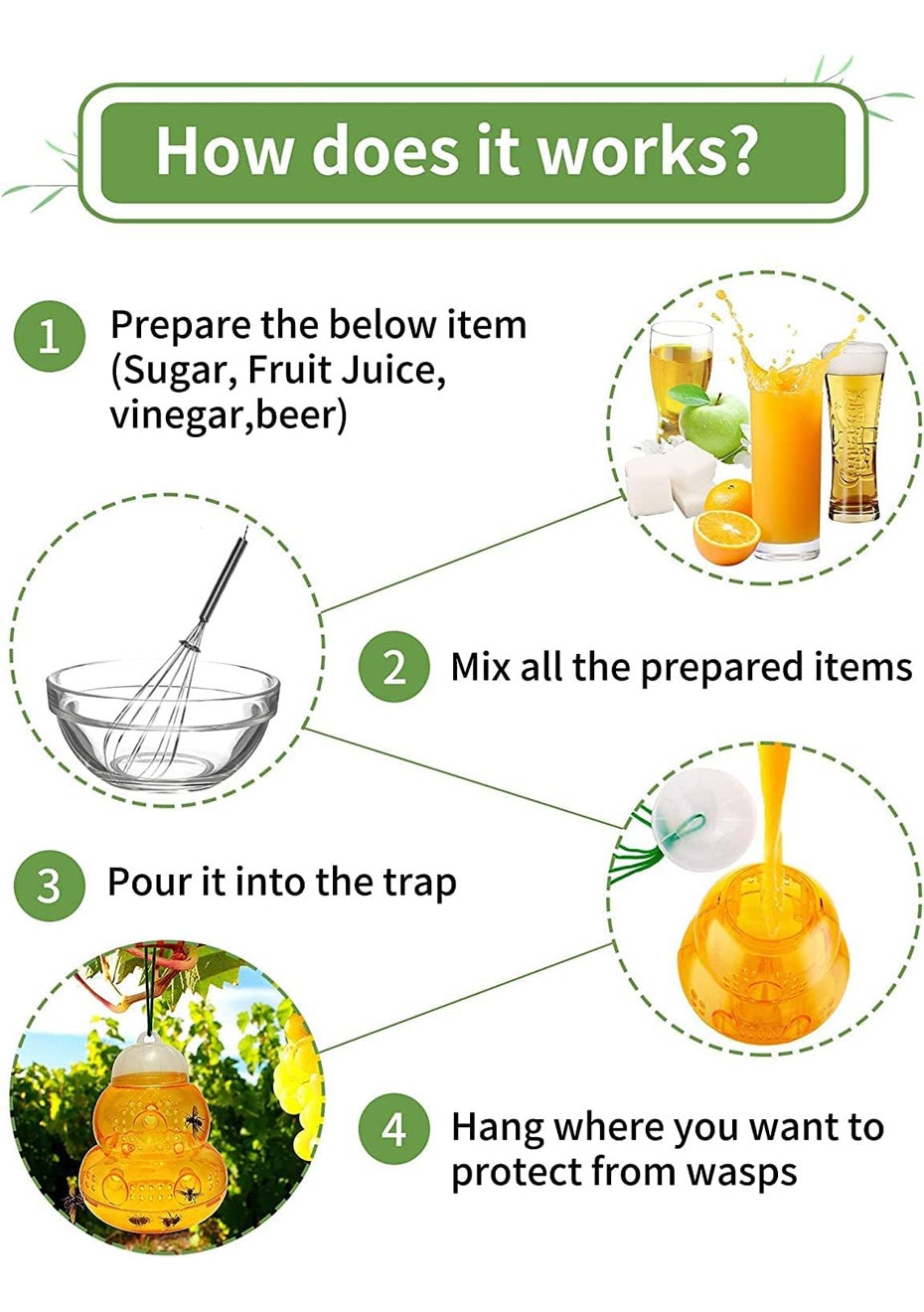 2pc Wasp Trap Bee Traps Fly Traps Catcher - Onceit
