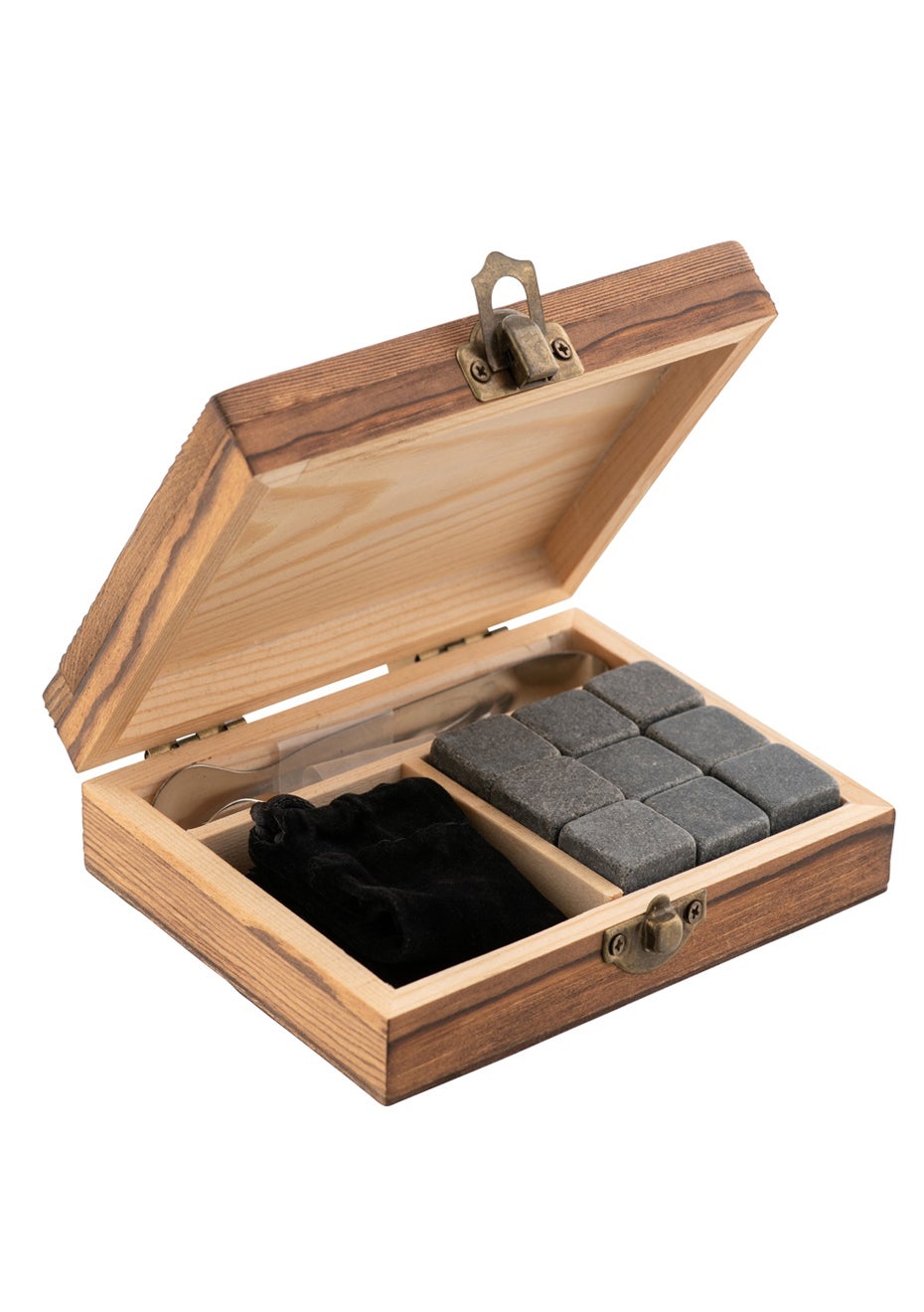 9 Granite Whisky Stones Wooden Case Set - Onceit