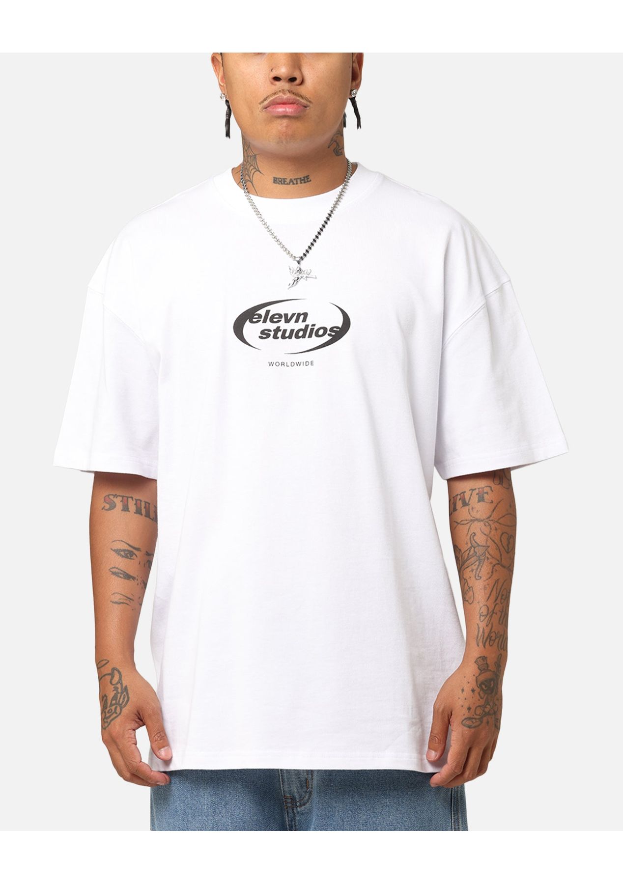 Elevn Clothing Co Worldwide Studios T-Shirt White - Onceit