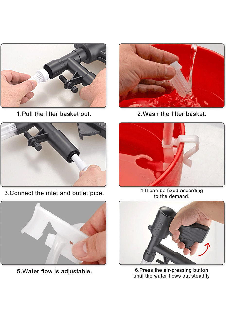 3 In 1 Fish Tank Sand Cleaner Kit Siphon Vacuum Cleaner - Onceit