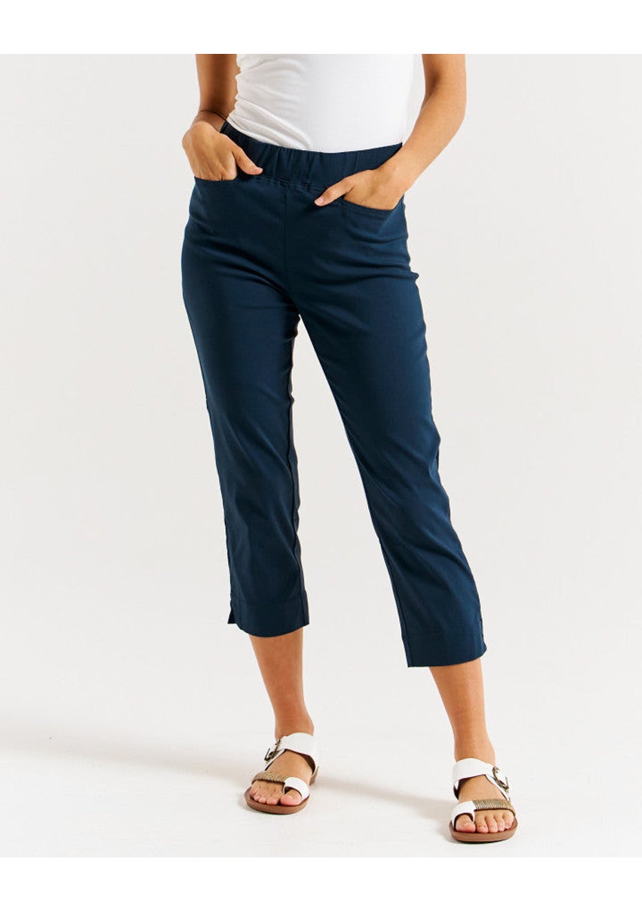 Betty Basics - Crop Bengaline Pant - Navy - Onceit