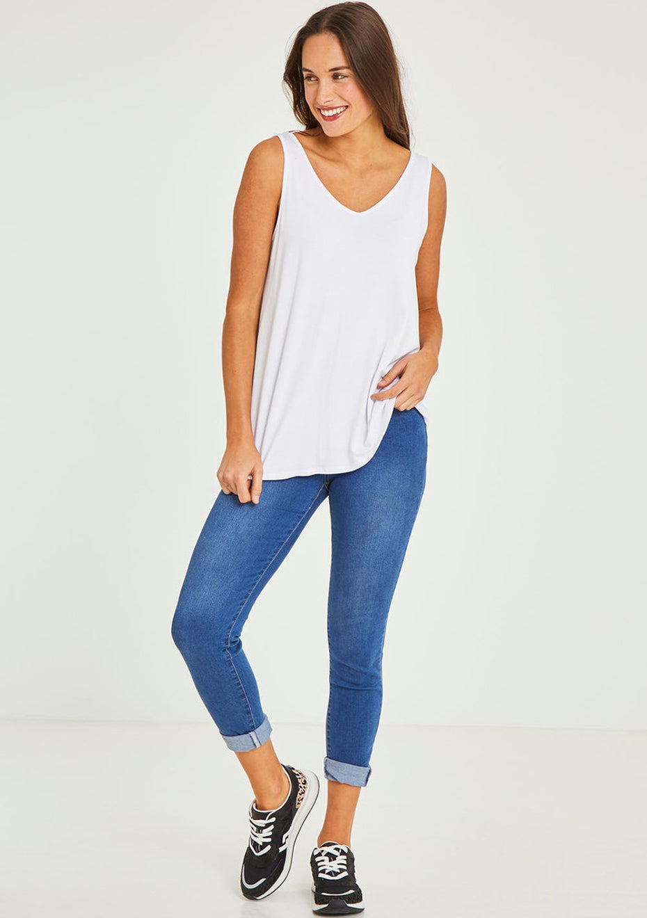 Betty Basics - Sirena Reversible Tank - White - Onceit