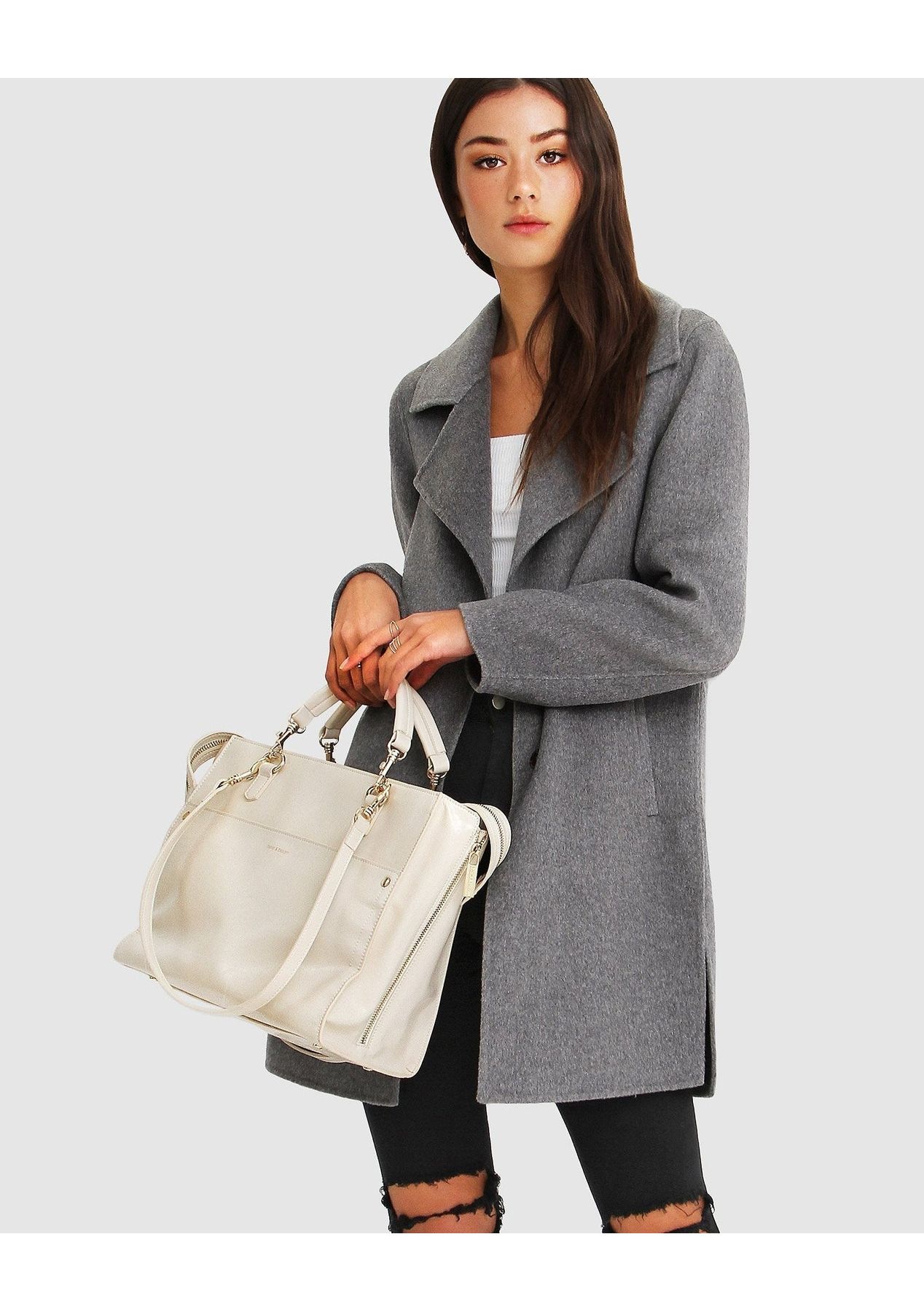 Ex-Boyfriend Wool Blend Oversized Jacket - Dark Grey - Onceit