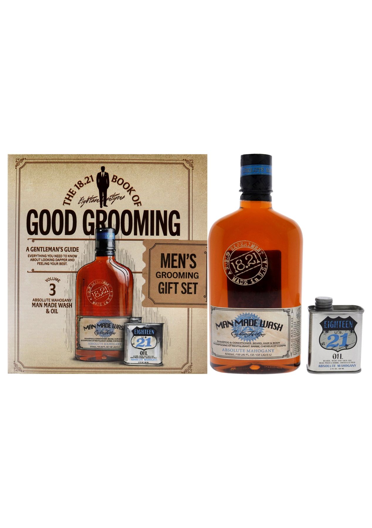 18.21 Man Made Book of Good Grooming Volume 3 Set - Absolute Mahogany ...