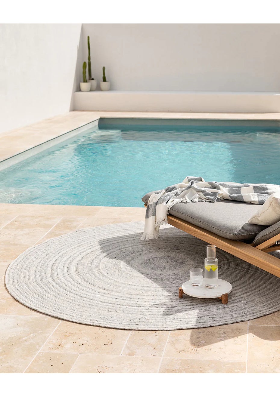 Baya-Palm Cove Pumice 280cm dia Floor Rug - Onceit