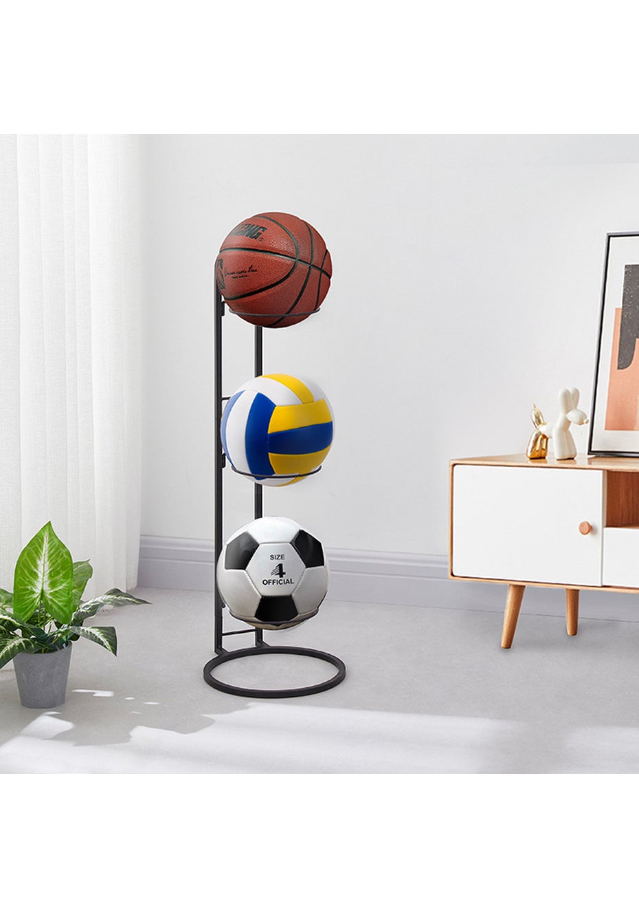 3 Tier Sports Equipment Ball Storage Rack - Onceit