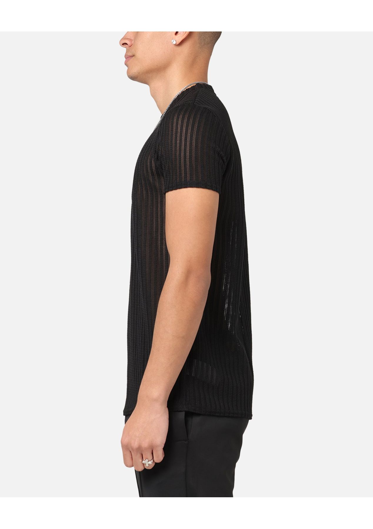 Sik Silk Textured Muscle Fit T-Shirt Black - Onceit
