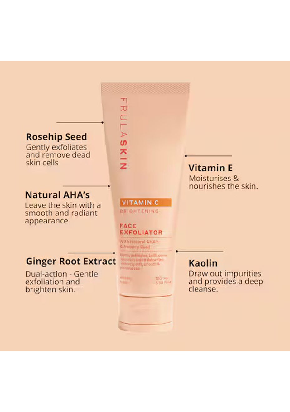 Frula Vitamin C Brightening Face Exfoliator 100ml - Onceit