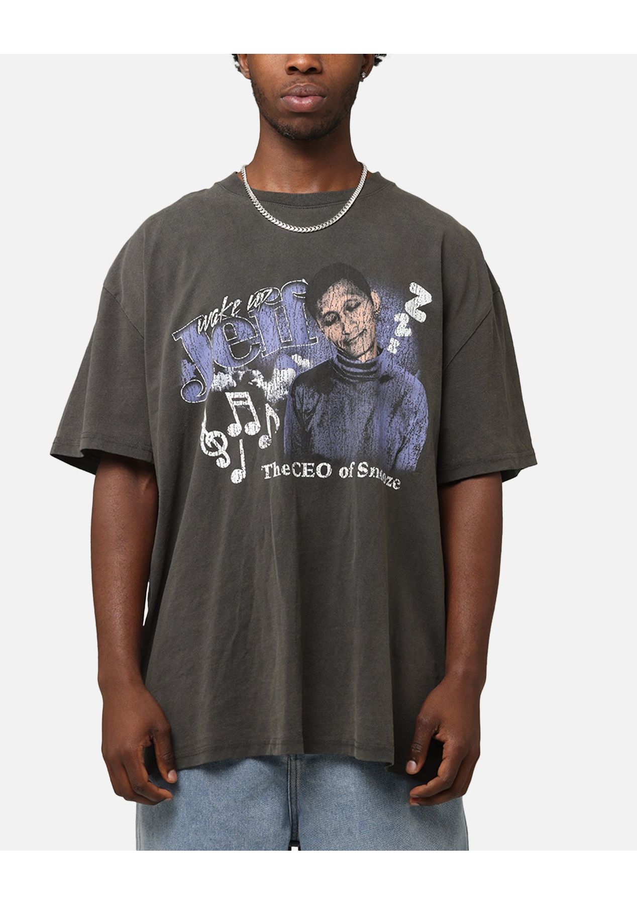 Goat Crew X The Wiggles Wake Up Jeff Heavy T-Shirt Black Wash - Onceit