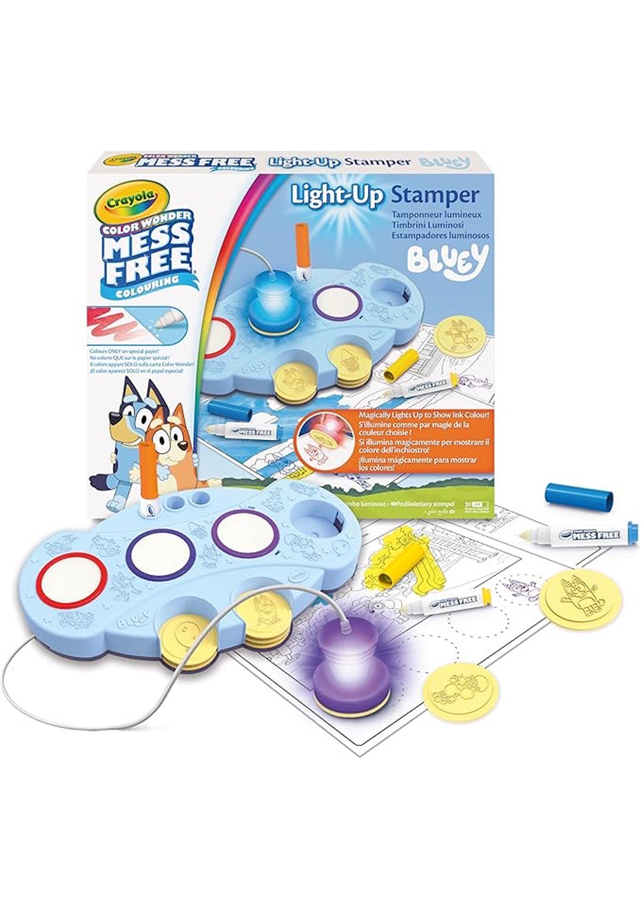 Crayola Color Wonder Magic Light Up Stamper Kit Bluey - Onceit