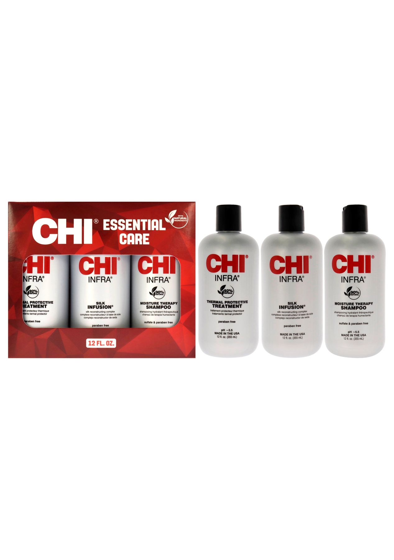 CHI CHI Infra Trio Kit by CHI for Unisex - 3 Pc 12oz CHI Silk Infusion ...